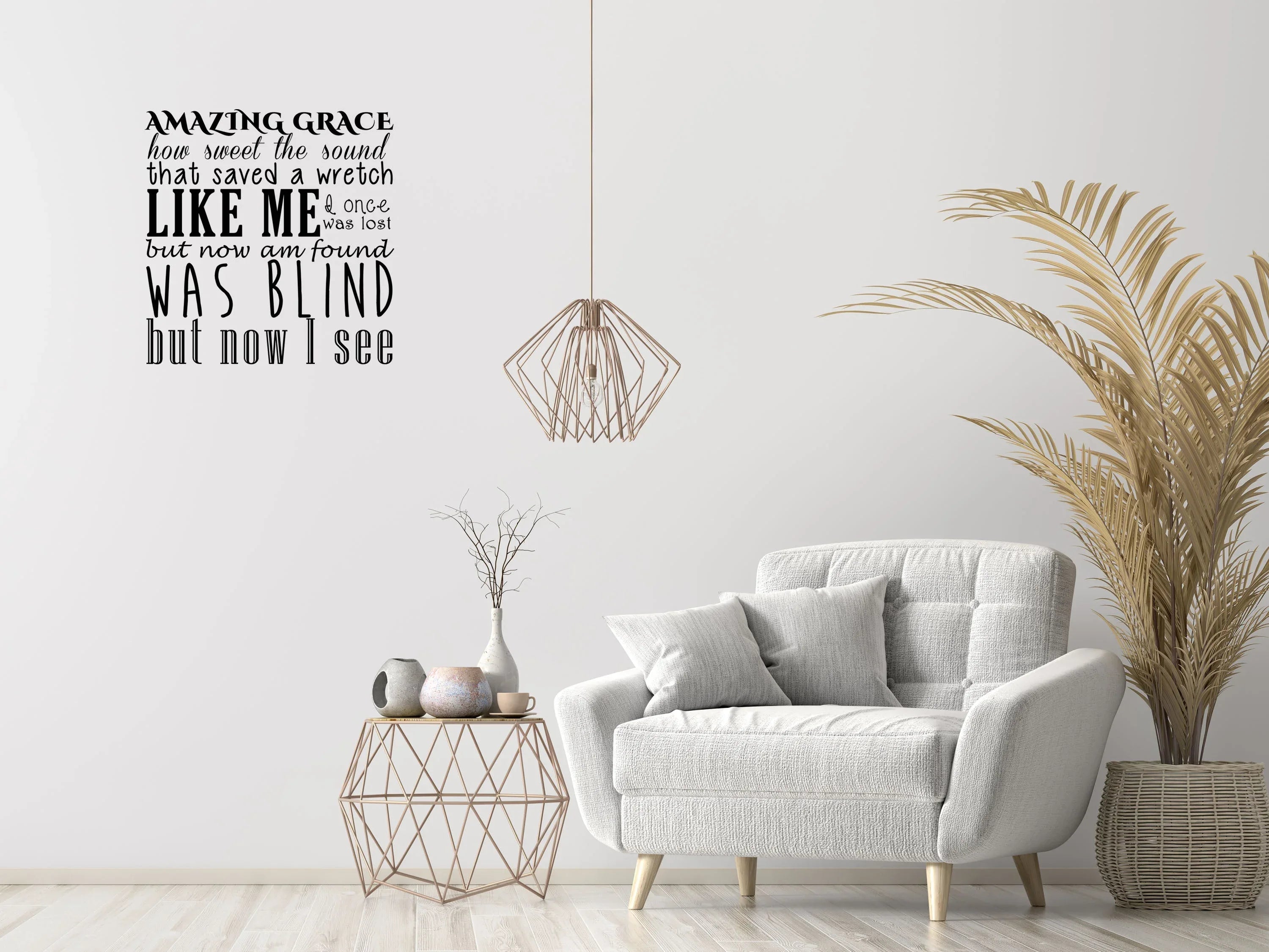 Amazing Grace Hymn Christian Wall Decal - Inspirational Wall Signs