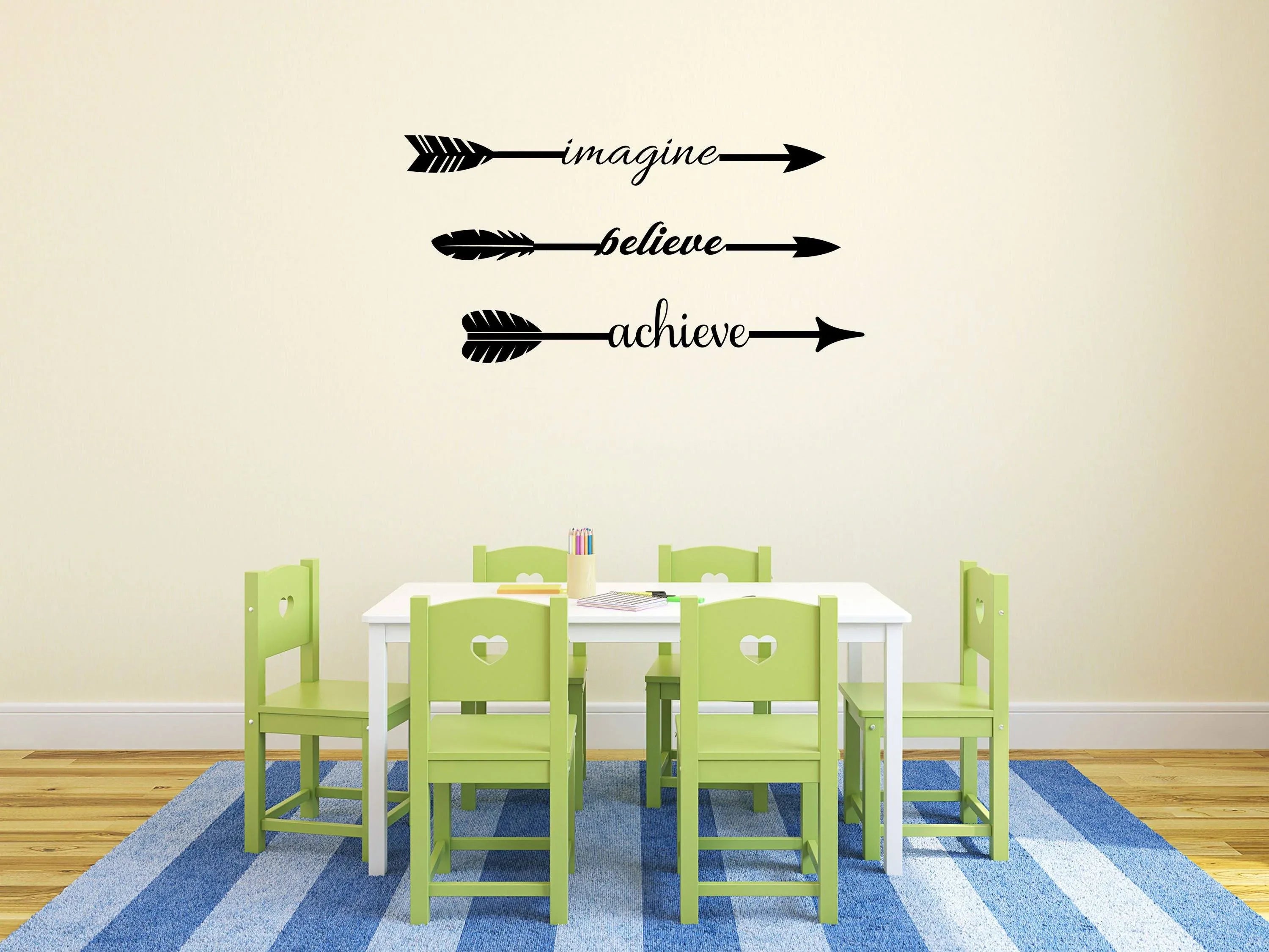 Imagine Believe Achieve Wall Decal - Inspirational Wall Signs