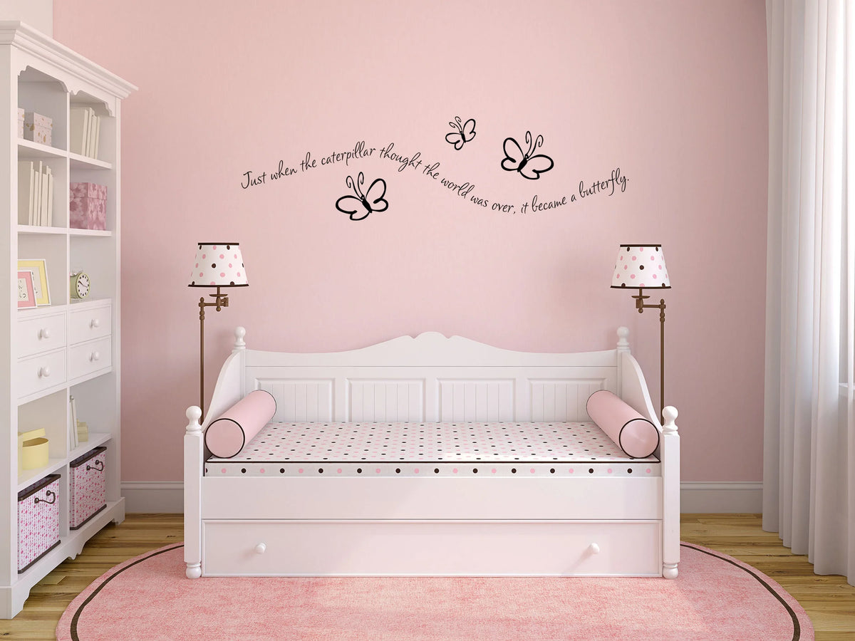 Just When The Caterpillar - Children's Room Decal - Inspirational Wall ...