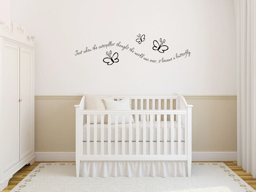Just When The Caterpillar - Children's Room Decal - Inspirational Wall ...