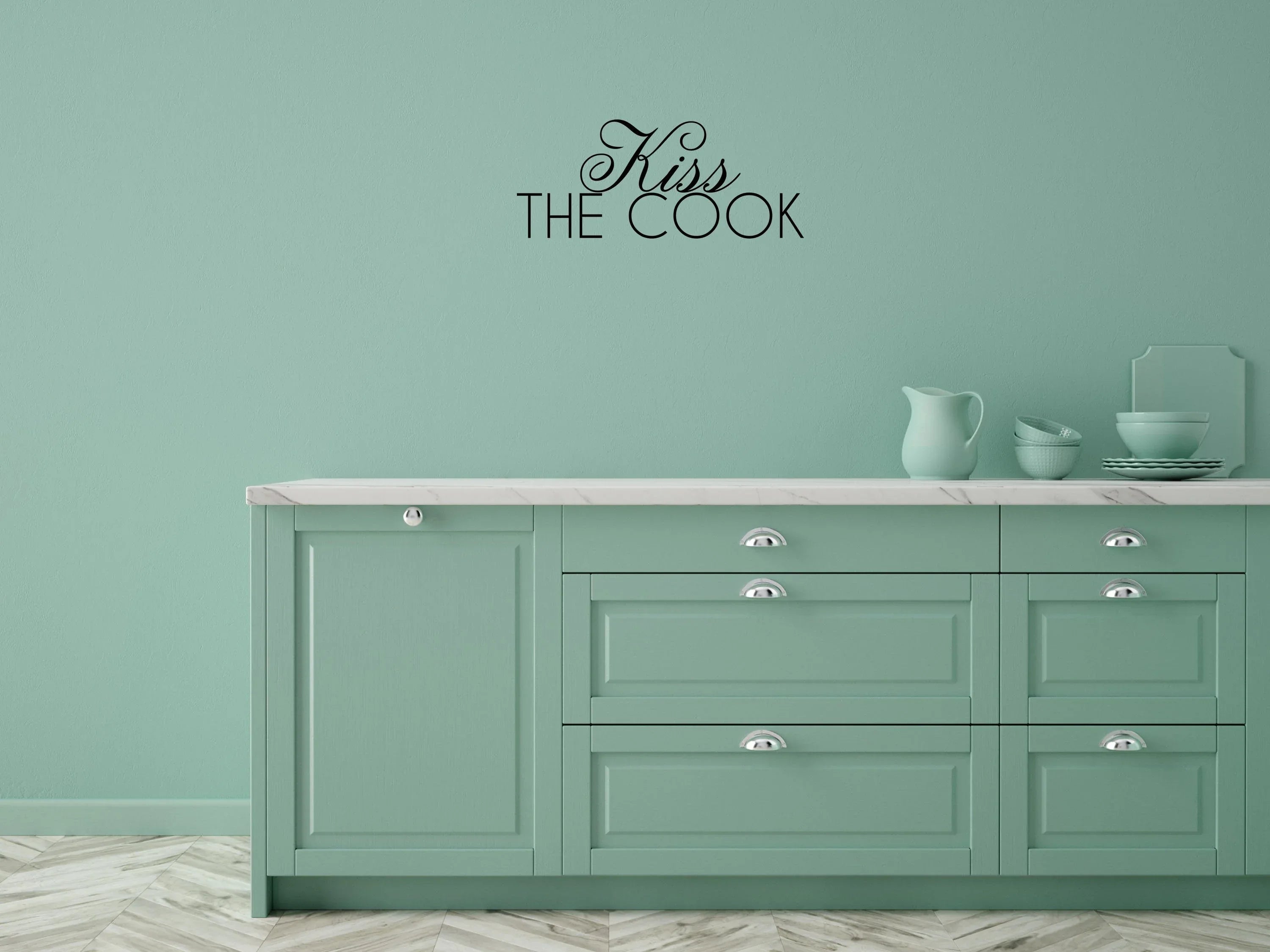 Kiss The Cook Wall Decal - Kiss The Cook Decal - Kitchen Wall Art - Ki ...