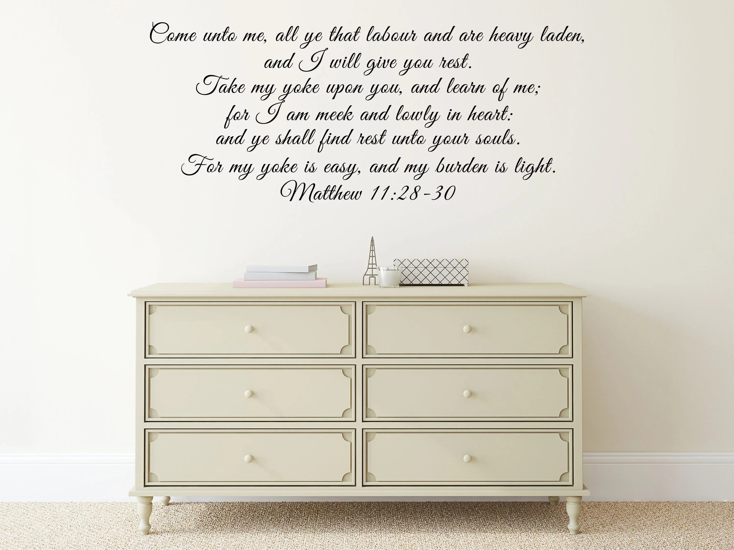 Matthew 11:28 KJV Scripture Decal - Inspirational Wall Signs