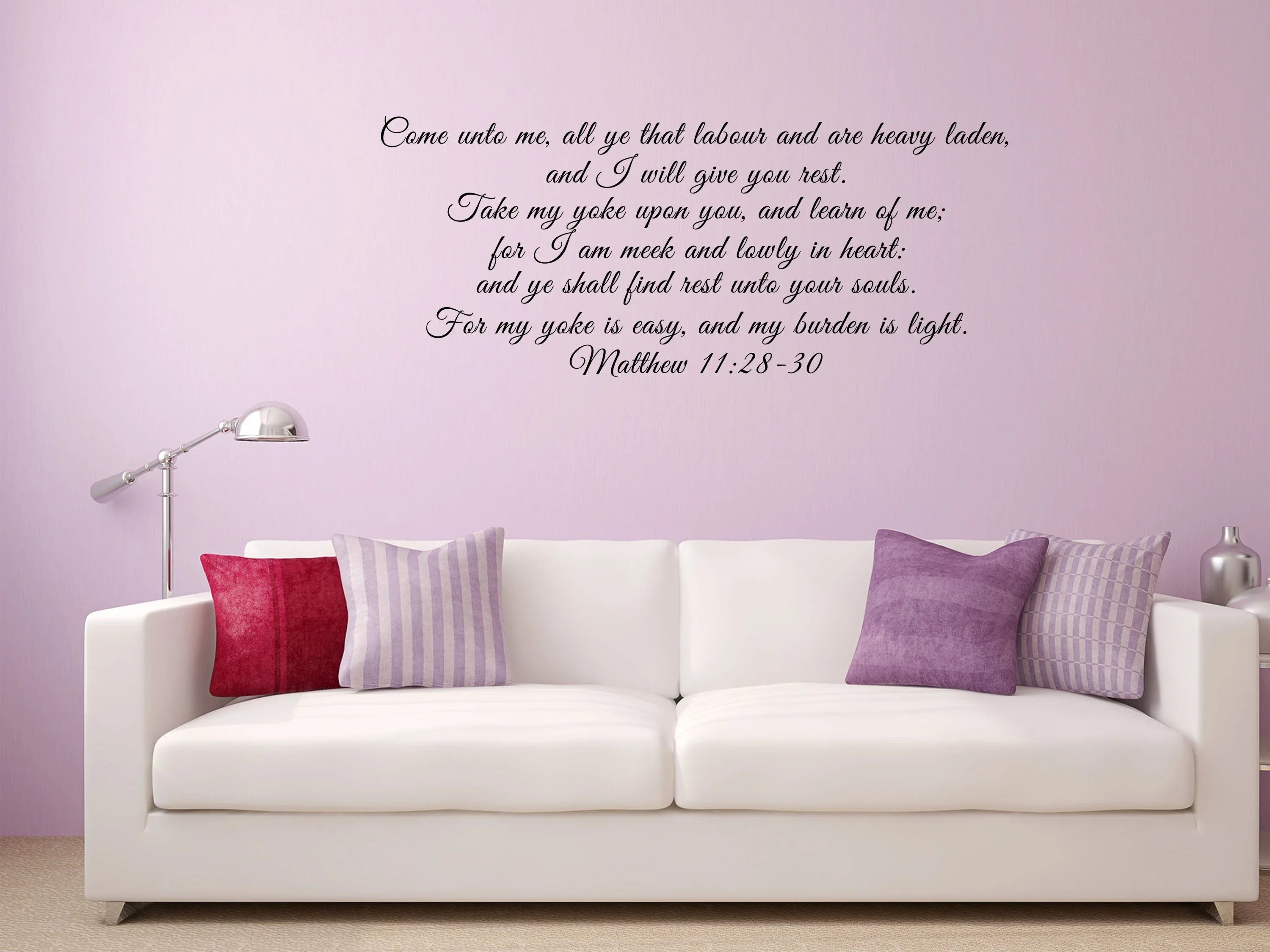 Matthew 11:28 KJV Scripture Decal - Inspirational Wall Signs