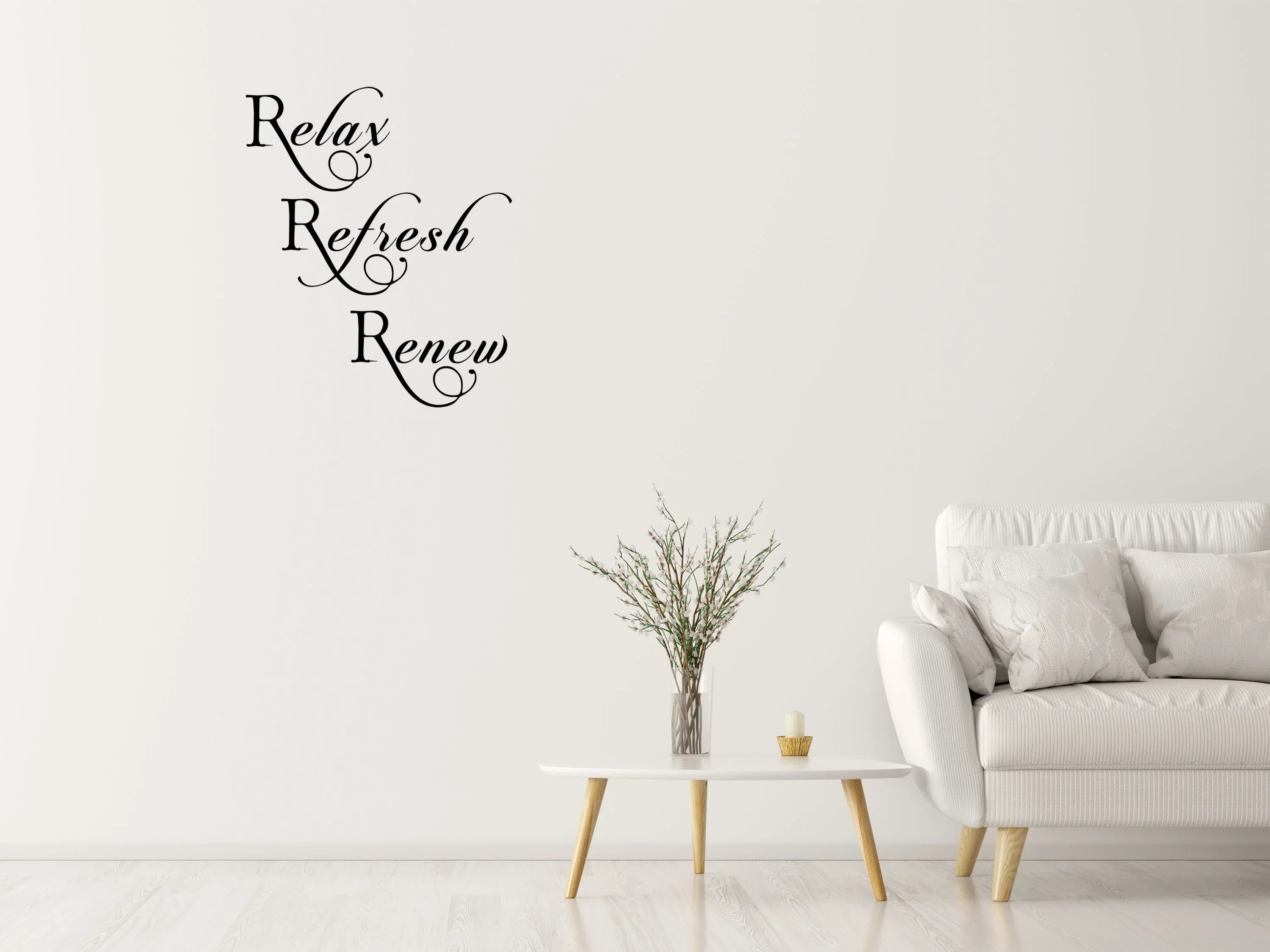 Relax Refresh Renew Wall Decal – Inspirational Wall Signs