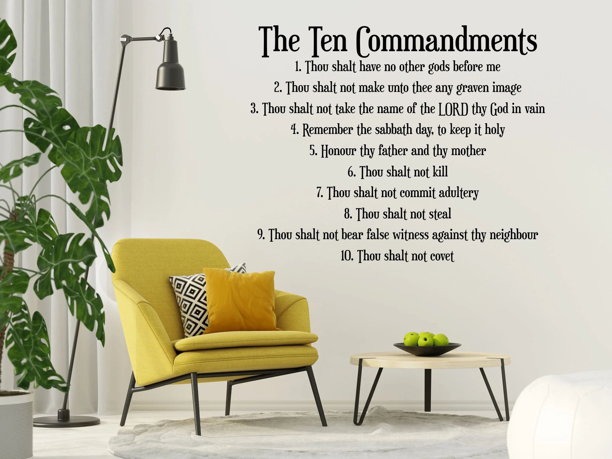 The 10 Commandments Vinyl Wall Decals - Inspirational Wall Signs