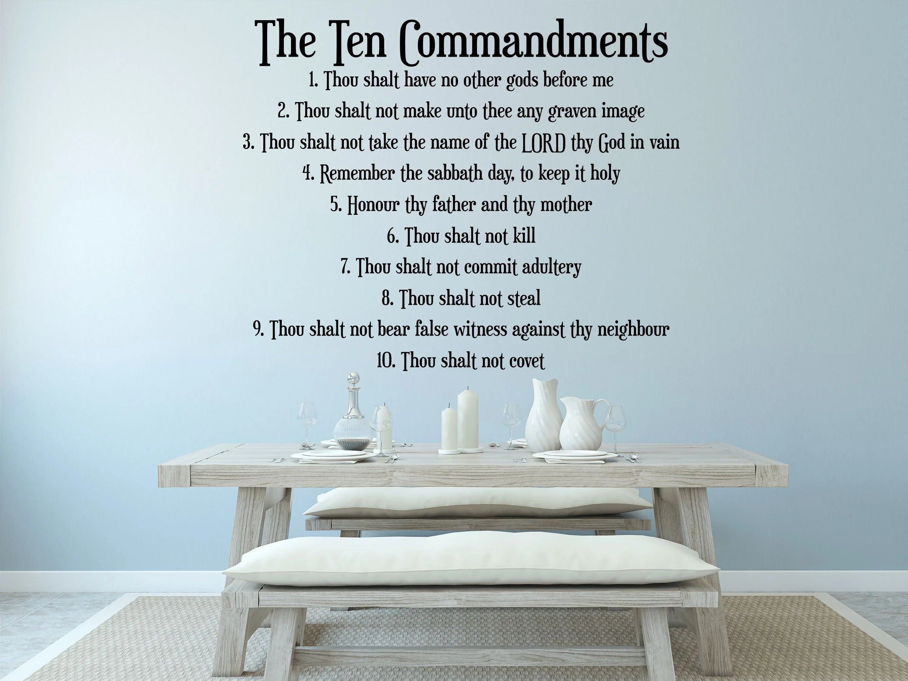 The 10 Commandments Vinyl Wall Decals - Inspirational Wall Signs