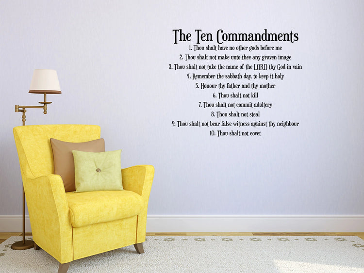 The 10 Commandments Vinyl Wall Decals - Inspirational Wall Signs