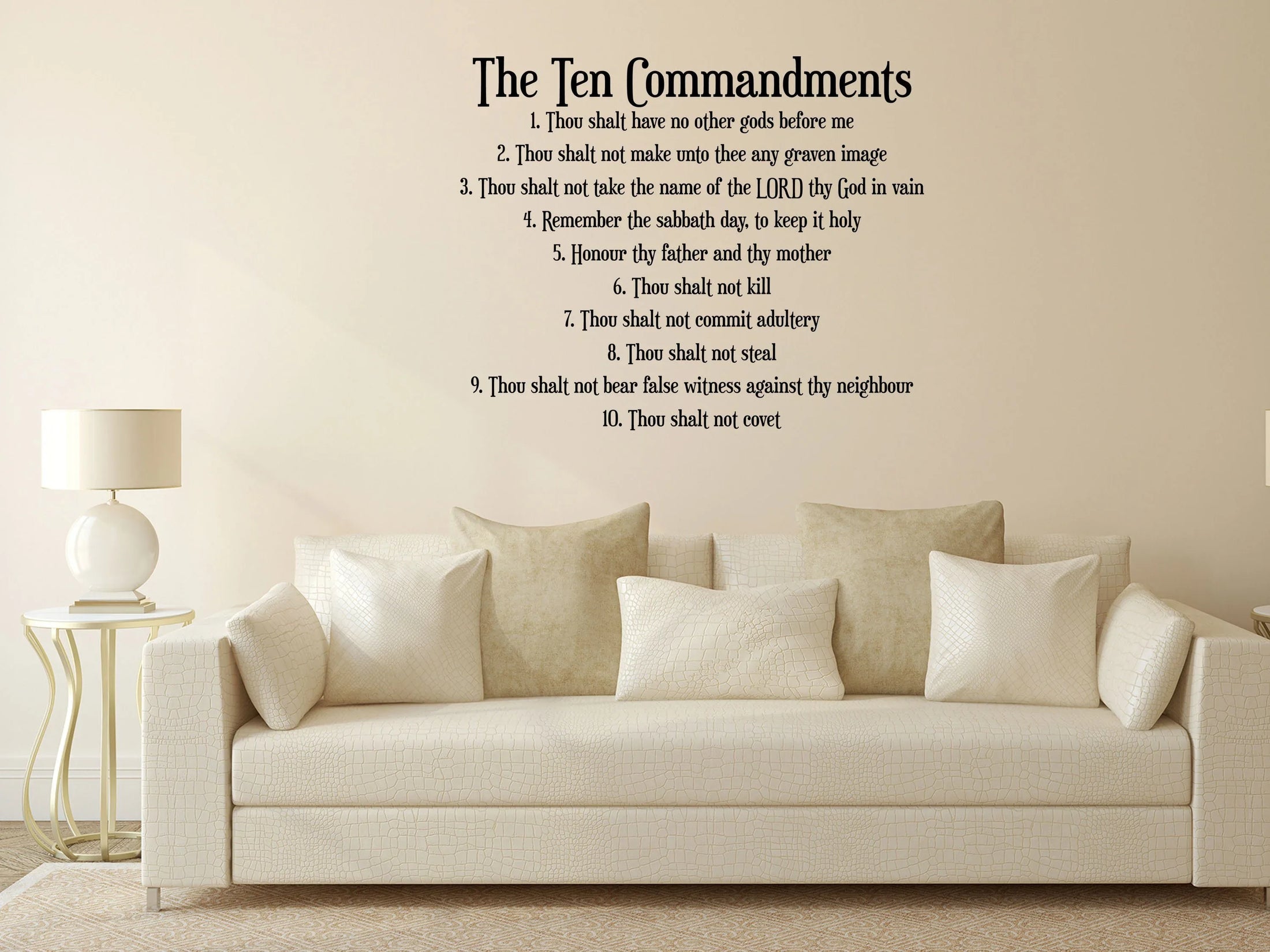 The 10 Commandments Vinyl Wall Decals - Inspirational Wall Signs
