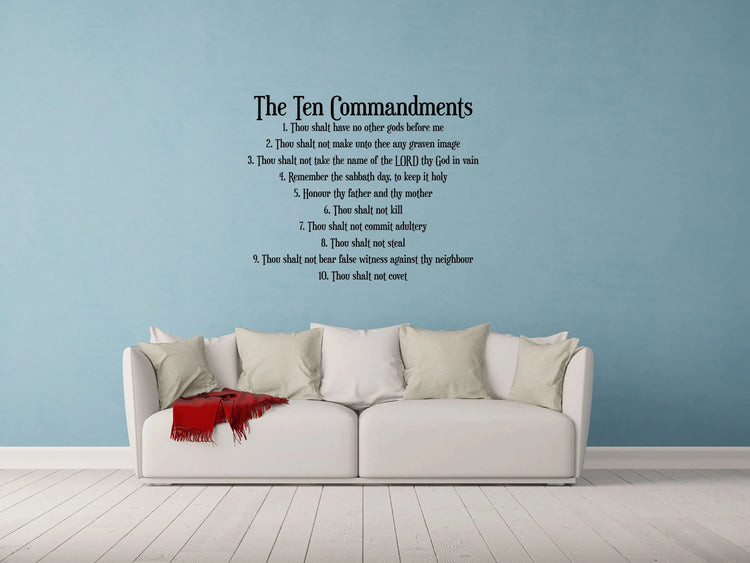 The 10 Commandments Vinyl Wall Decals - Inspirational Wall Signs