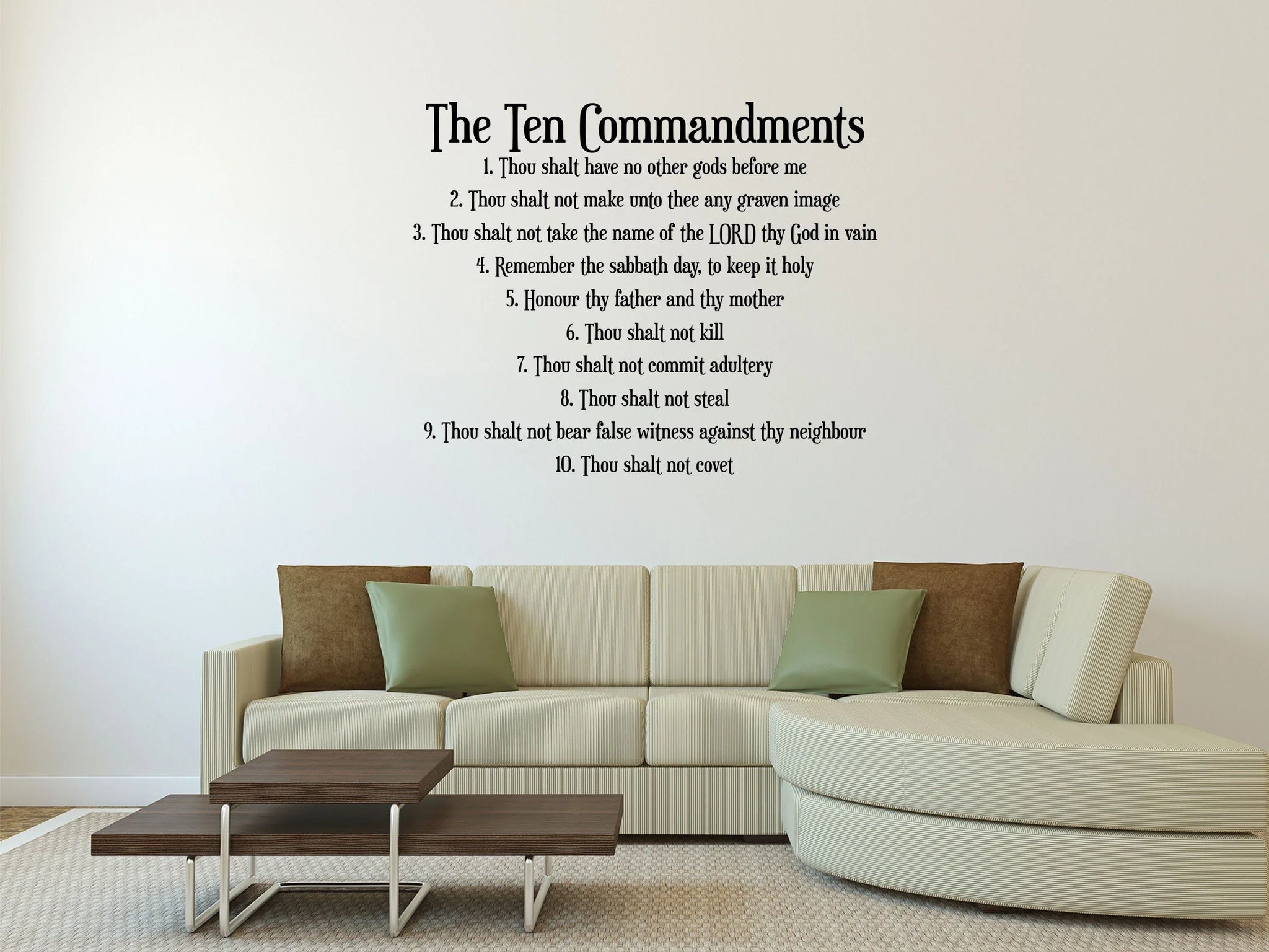 The 10 Commandments Vinyl Wall Decals - Inspirational Wall Signs