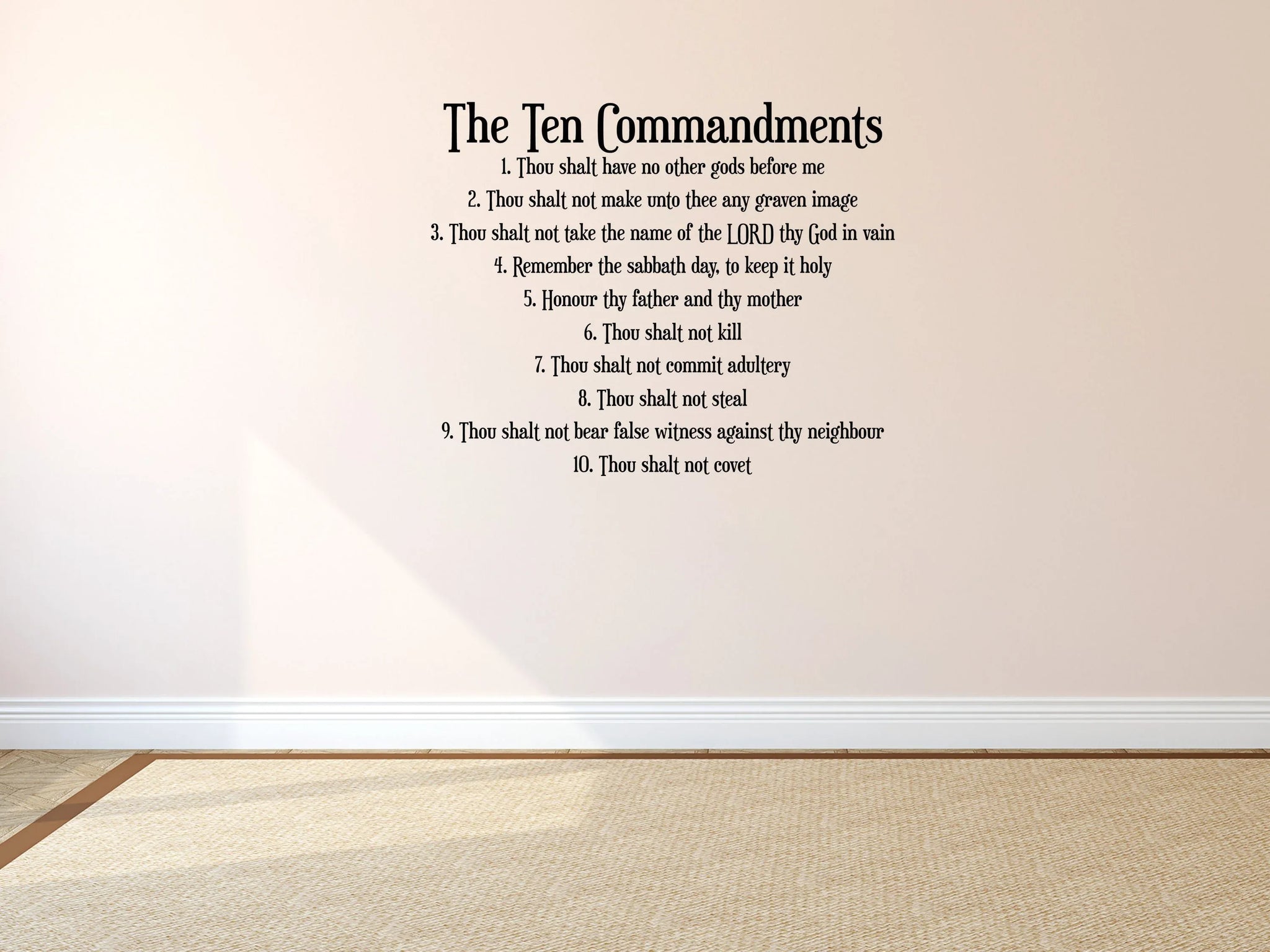 The 10 Commandments Vinyl Wall Decals - Inspirational Wall Signs