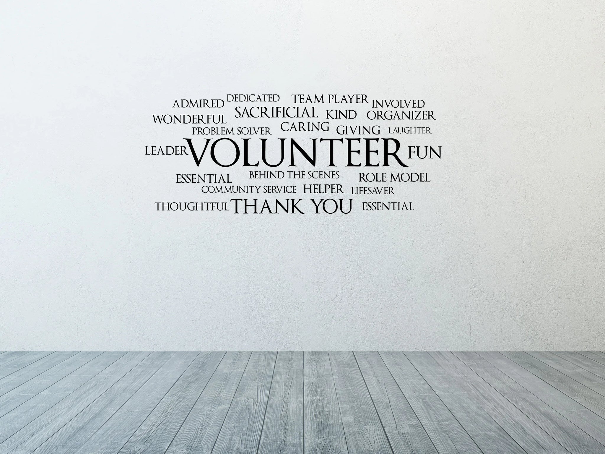 Volunteer Word Cloud Office Wall Decal – Inspirational Wall Signs